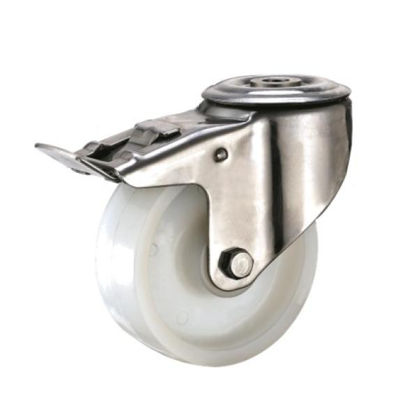 Bolt Hole Braked 100mm | Stainless Steel | Nylon Wheel | 150kg | SSN ...