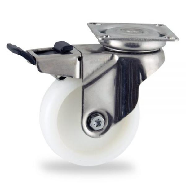 Braked 50mm | Stainless-Steel | Nylon Wheel | 50kg | SSN Series ...